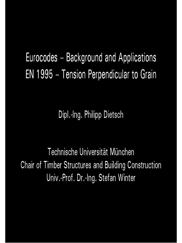 Eurocodes - Background and Applications EN 1995 - Tension Perpendicular ...