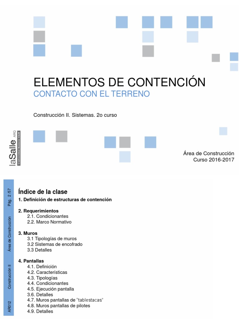 Elementos de Contencion | Fundación (Ingeniería) | Hormigón