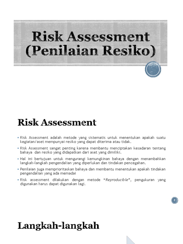 Risk Assessment | PDF