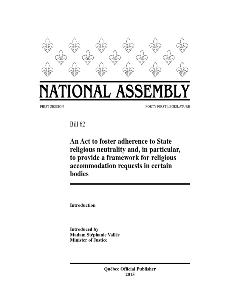 Quebec Bill 62 | PDF | Equal Opportunity | Child Care