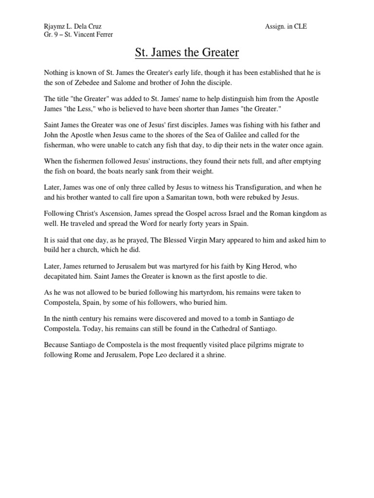 St. James The Greater | PDF