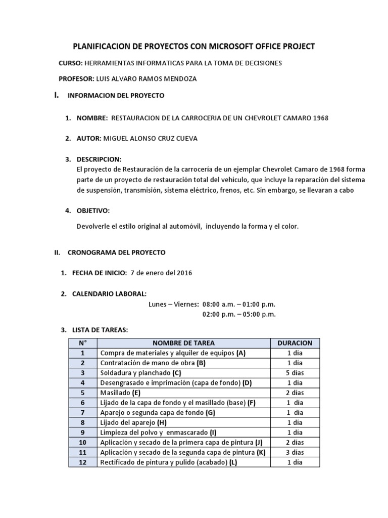 Ejemplo Ms Project | PDF | Pinturas | Soldadura