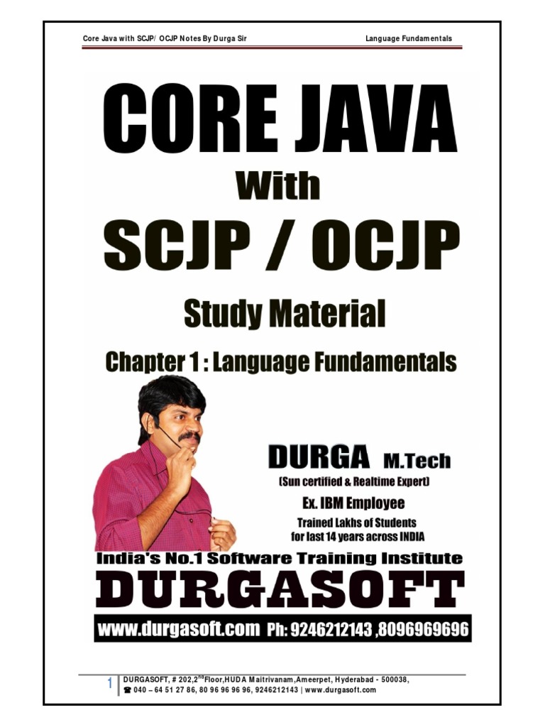 Core Java With SCJP OCJP Notes by Durga | PDF | Data Type | Integer ...