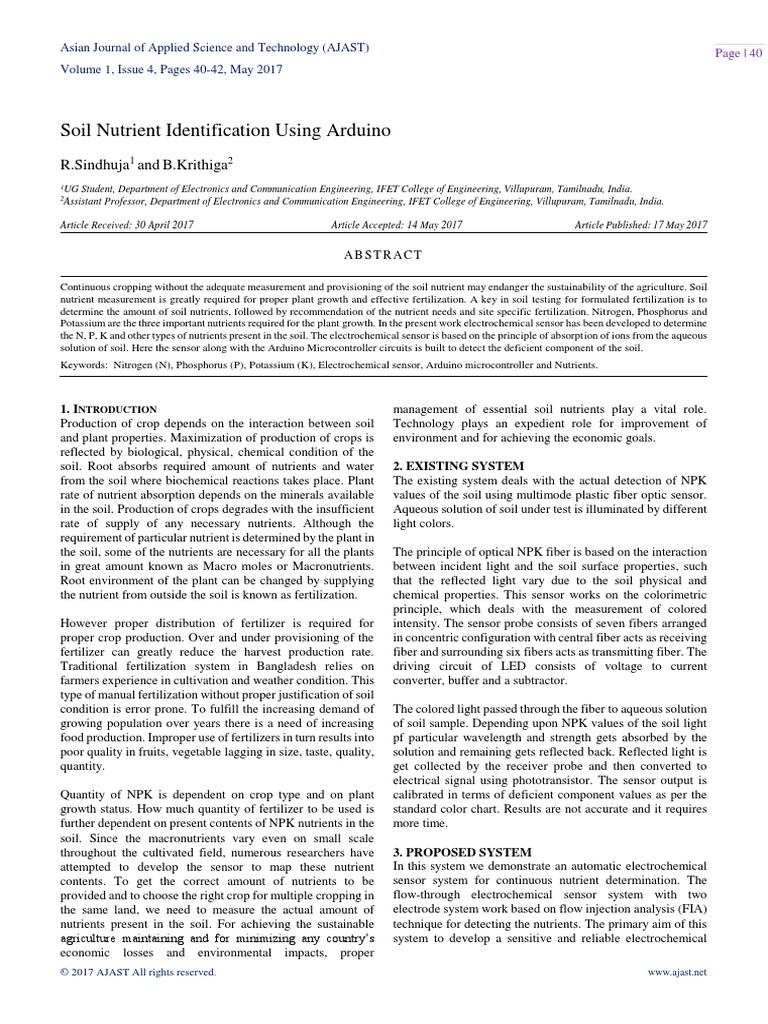 Sensor Nutrient | PDF | Optical Fiber | Soil