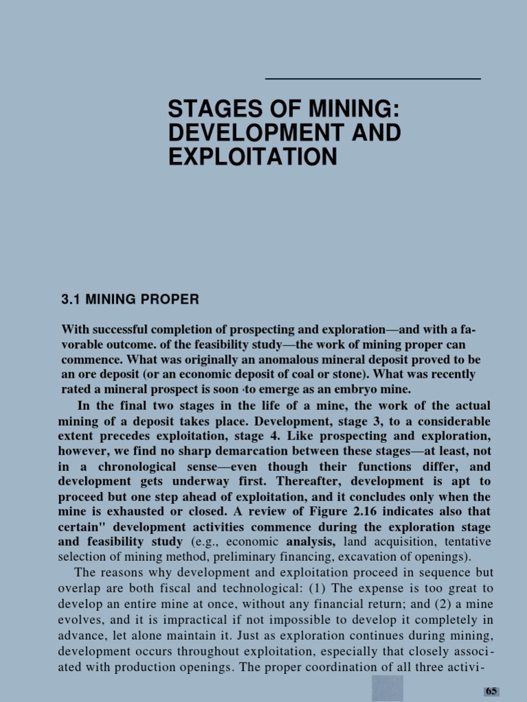 Stages of Mining: Development and Exploitation | PDF | Loans | National ...