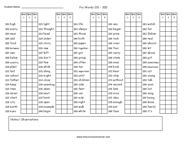 300 Fry Sight Word List Fry Sight Words Bundle: 1 300, Word Search,
