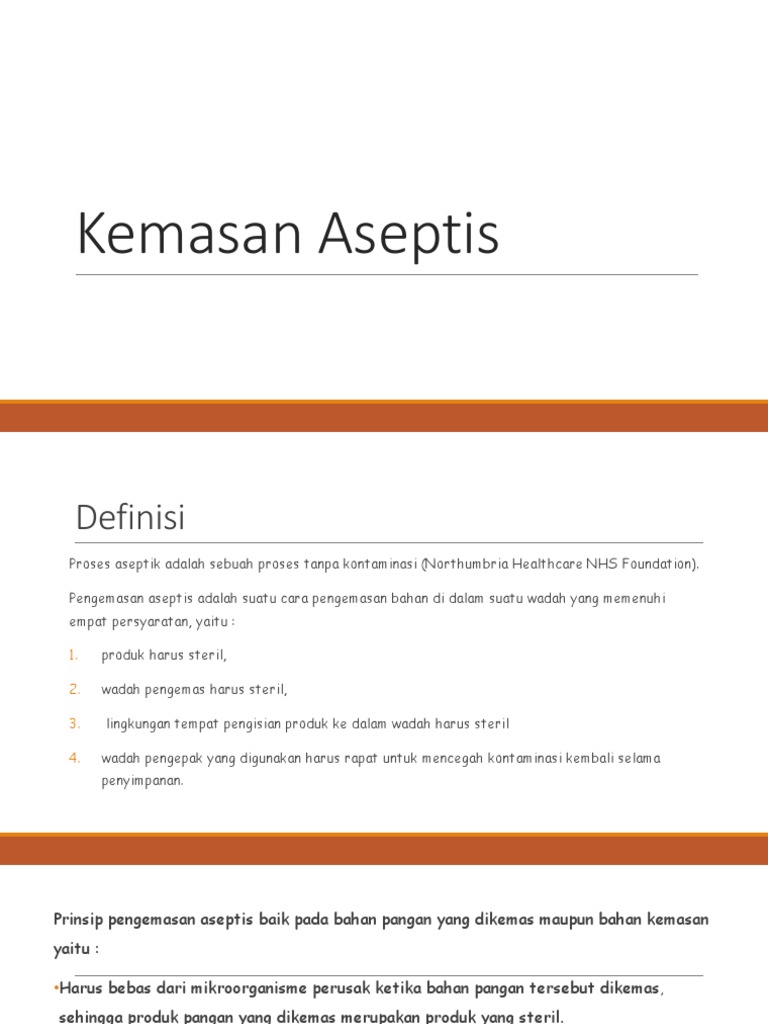 Kemasan Aseptis | PDF | Kesehatan Holistik
