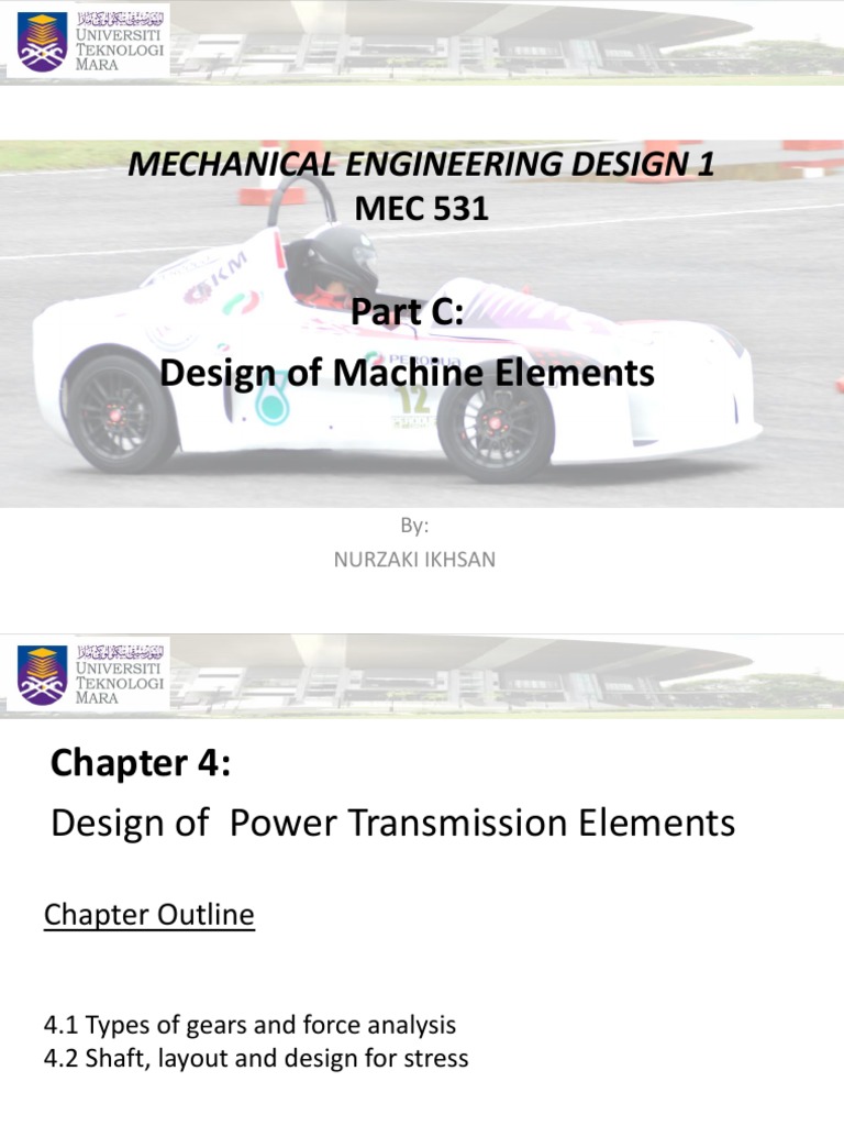 Chapter 4 Design of Power Transmission Elements | PDF | Gear | Stress ...