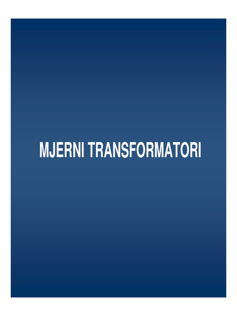 Mjerni Transformatori | PDF