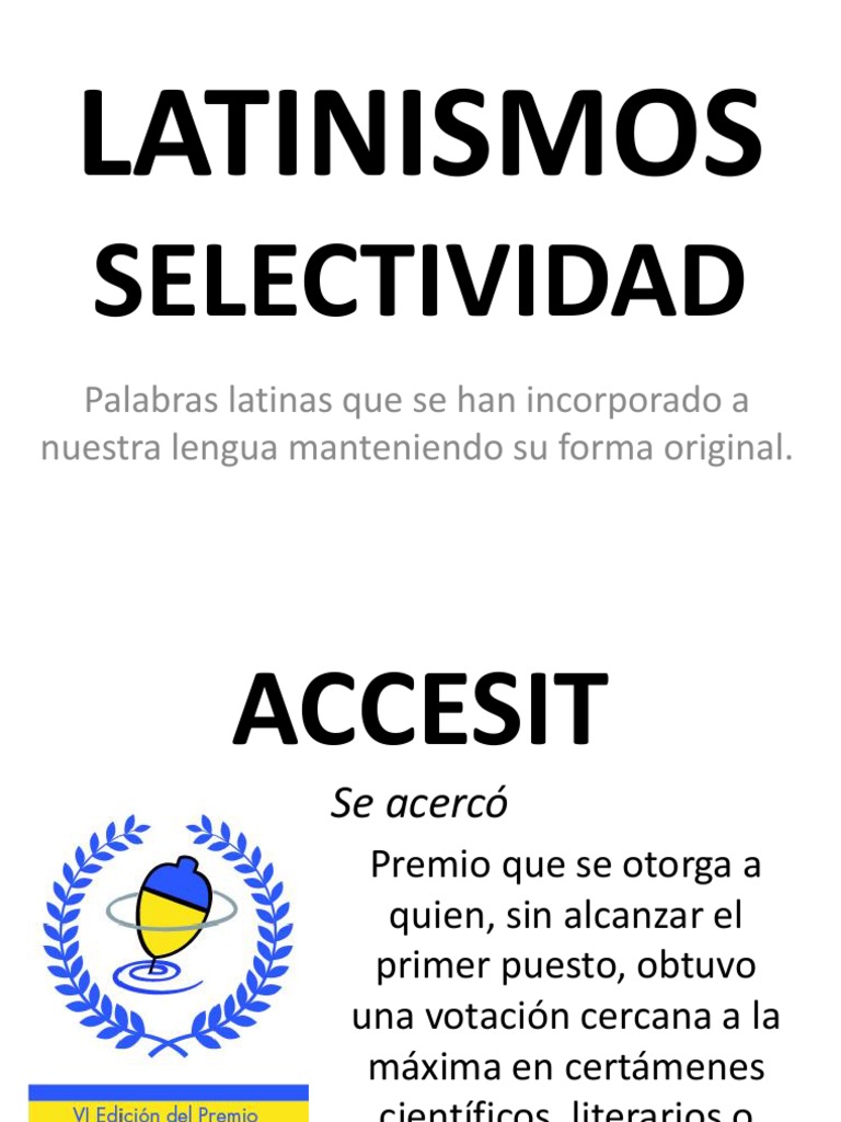 Latinismos Selectividad | PDF | Quórum | Science