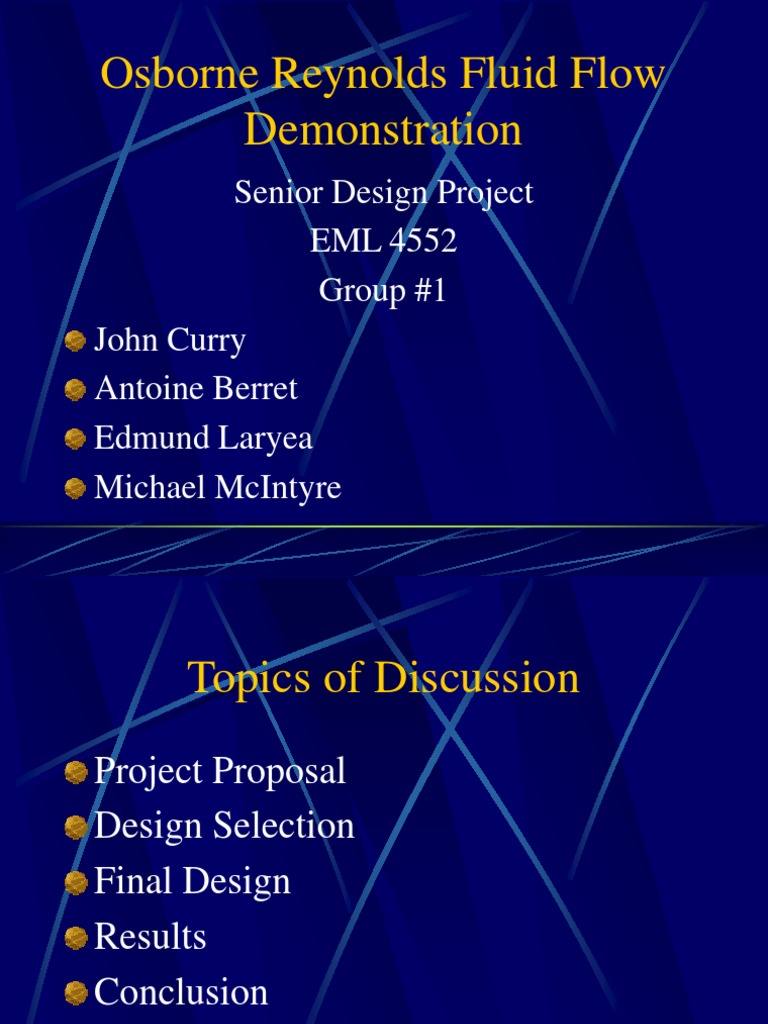 Osborne Reynolds Flow Demonstration Project | PDF