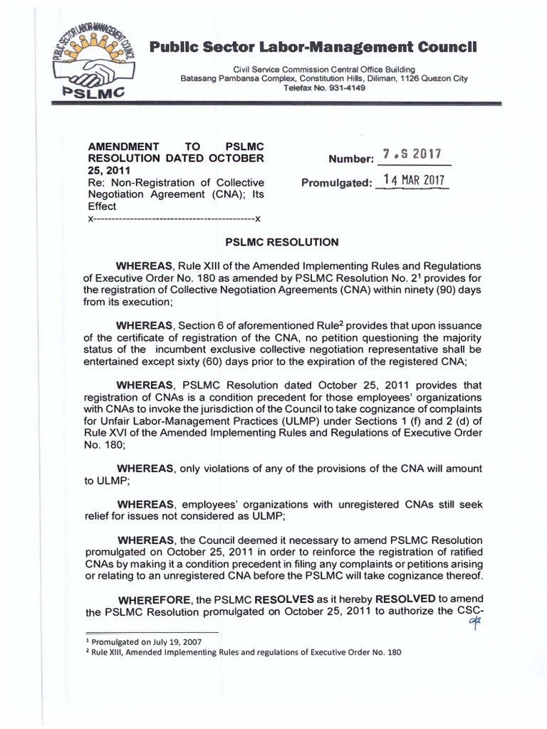 PSLMC Resolution No. 7, S. 2017 | PDF | Legal Documents | Public Sphere