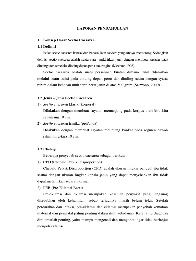 Konsep Dasar Sectio Caesarea | PDF