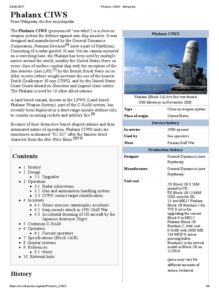 Phalanx CIWS - Wikipedia | Military Science | Warfare | Free 30-day ...