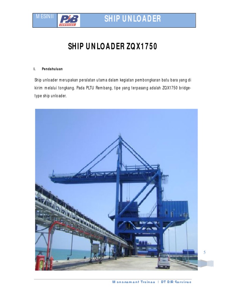 Ship Unloader ZQX1750 Overview | PDF | Machines | Manufactured Goods