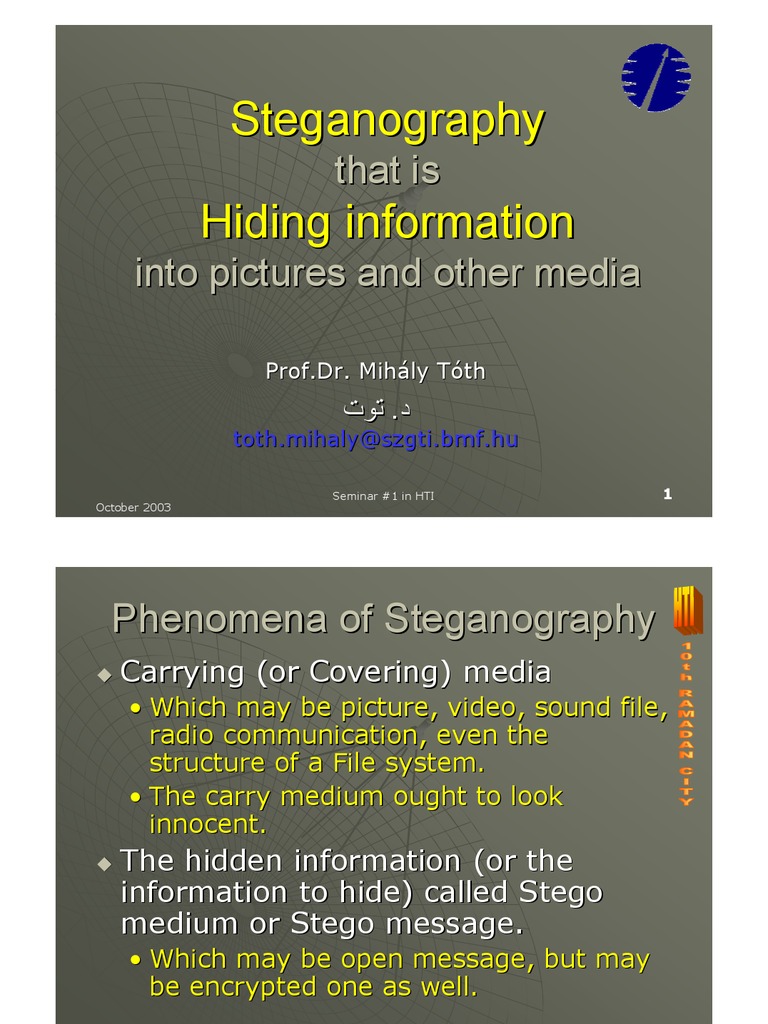 Steganography Hiding Information | PDF | Language Arts & Discipline ...