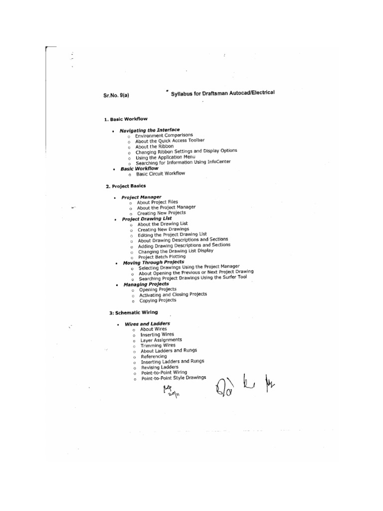 Syllabus For Autocad Electrical | PDF