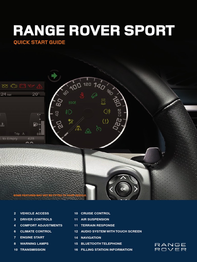 Range Rover Sport Quick Start Guide | PDF | Automatic Transmission ...