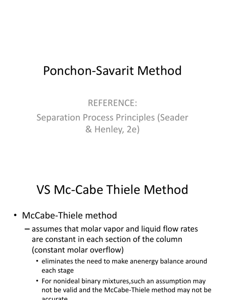 Ponchon-Savarit Distillation Method | PDF | Separation Processes ...