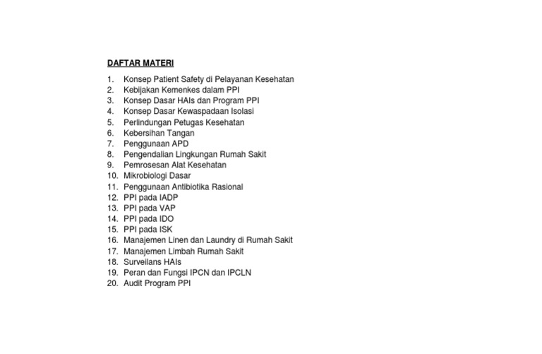 Daftar Materi Ppi Dasar | PDF