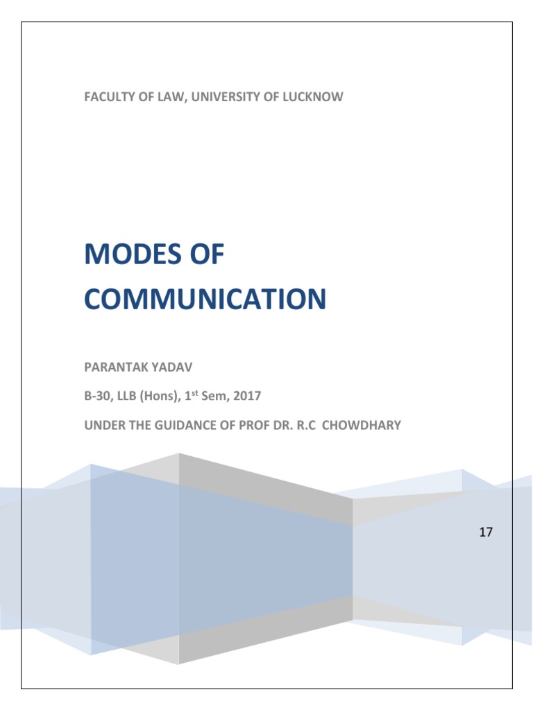Modes of Communication Explained | PDF | Nonverbal Communication | Body ...