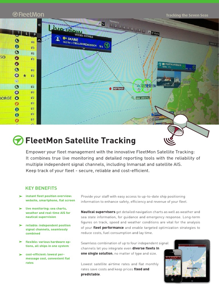 JCS FleetMon Satellite Tracking Brochure | PDF | Navigation | Satellite