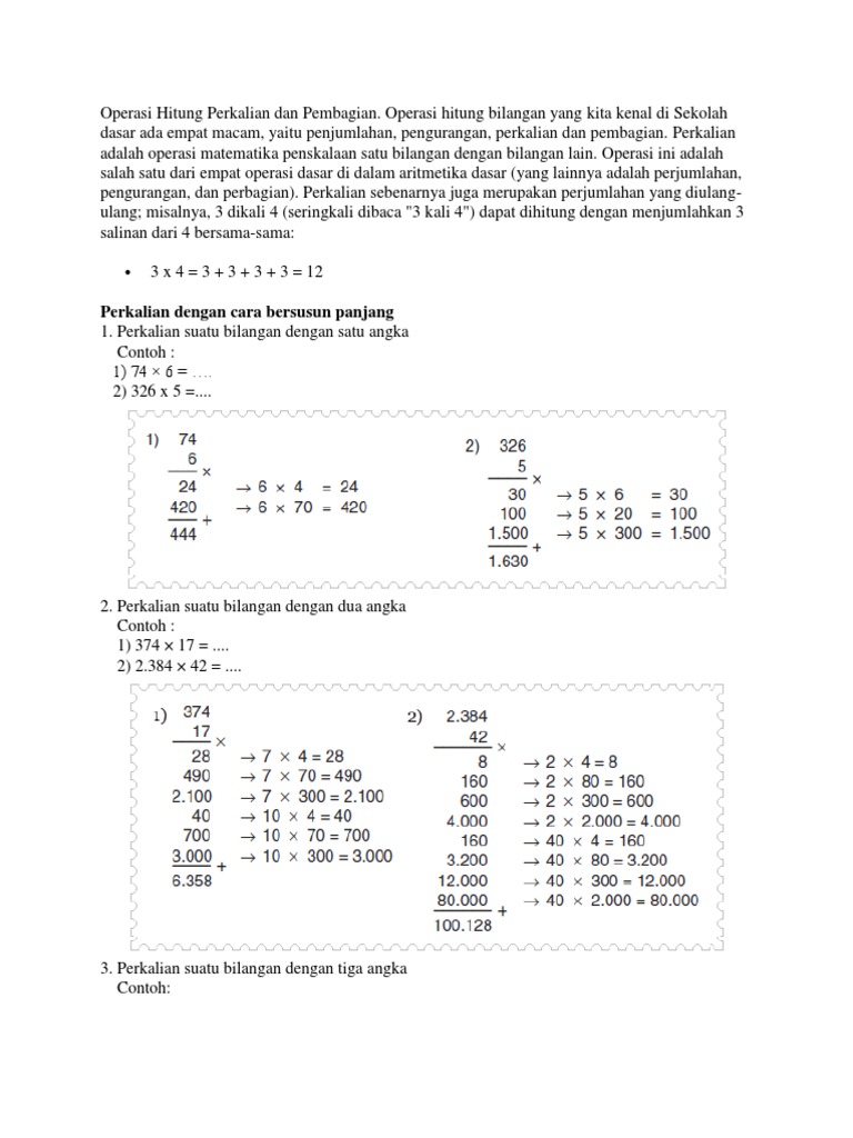 Operasi Hitung Perkalian Dan Pembagian | PDF | Karier & Perkembangan ...