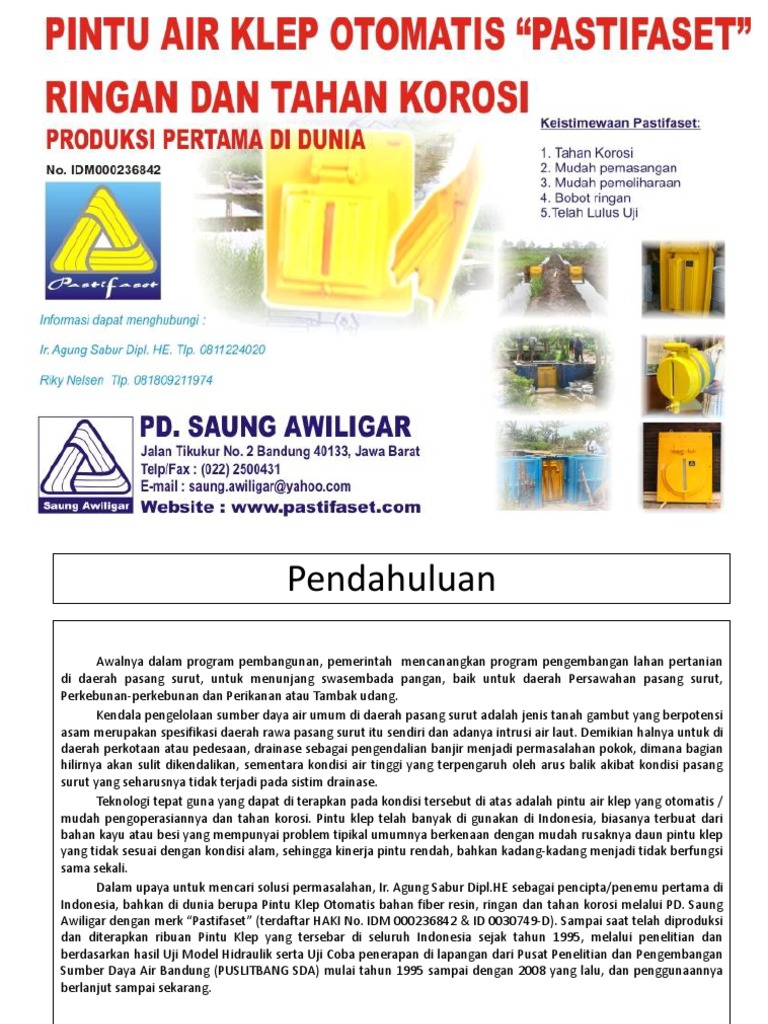 Brosur Pintu Klep Pastifaset PDF | PDF