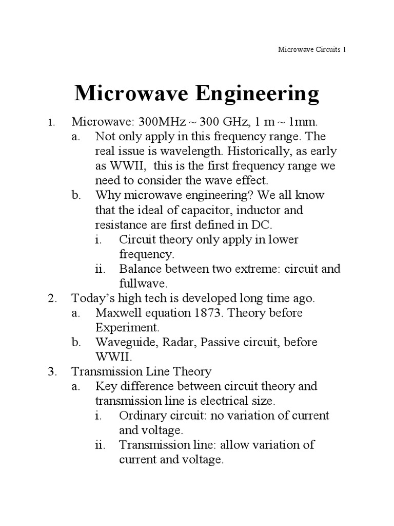 Microwave | PDF | Transmission Line | Waveguide