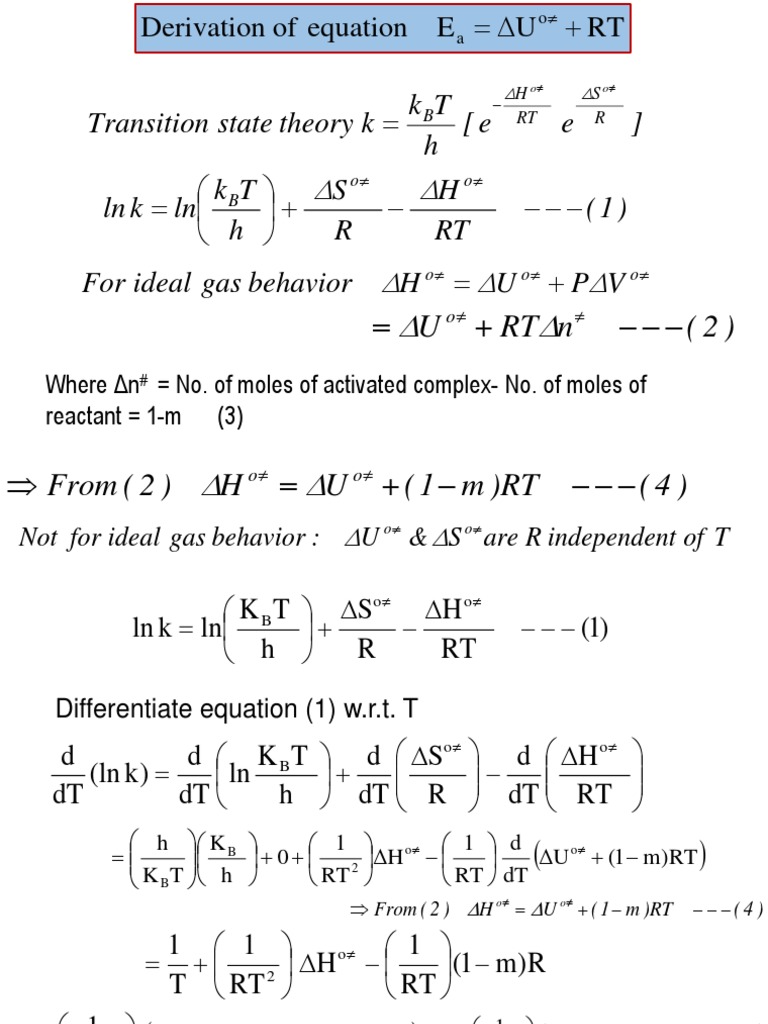 Derivation of Ea | PDF | Scientific Theories | Physical Chemistry