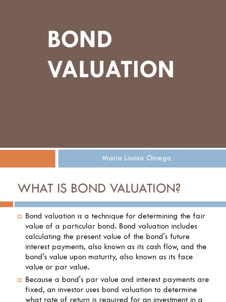 Bond Valuation: Maria Louisa Omega | PDF | Bonds (Finance) | Valuation (Finance)