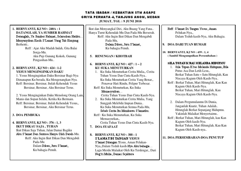 Tata Ibadah STM Agape | PDF