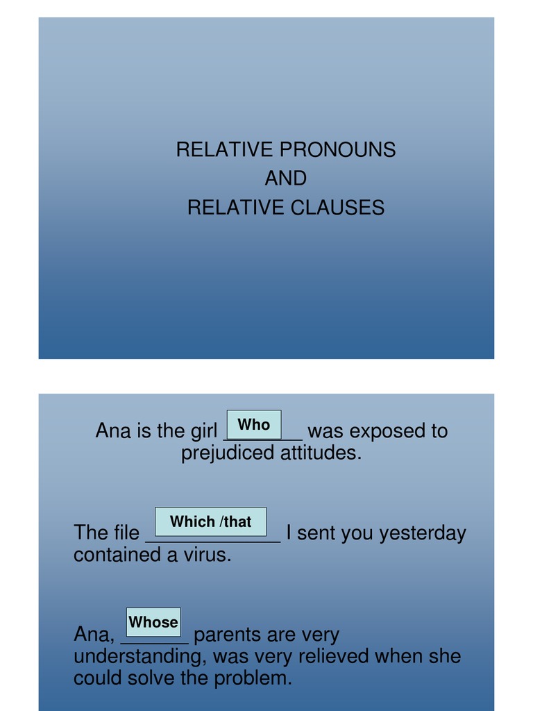 Apresentação Relative Clauses - 11º | PDF | Subject (Grammar) | Clause