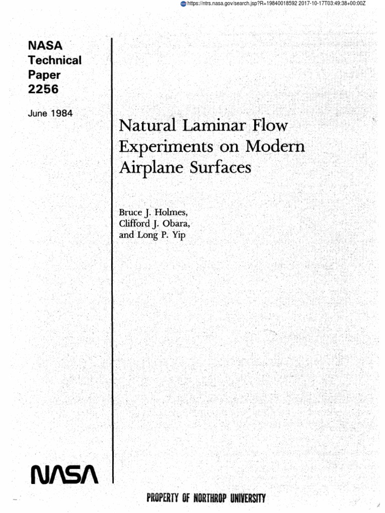 NASA Technical Paper 2256 | PDF | Boundary Layer | Lift (Force)