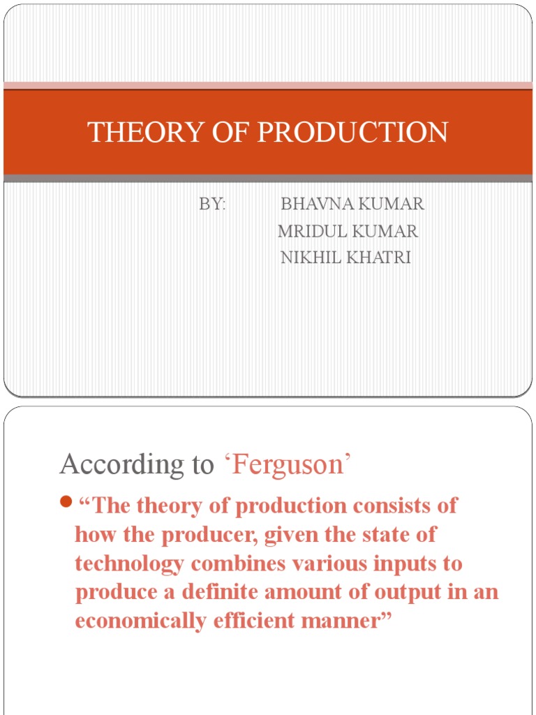 Theory of Production Explained | PDF | Economies Of Scale | Supply ...