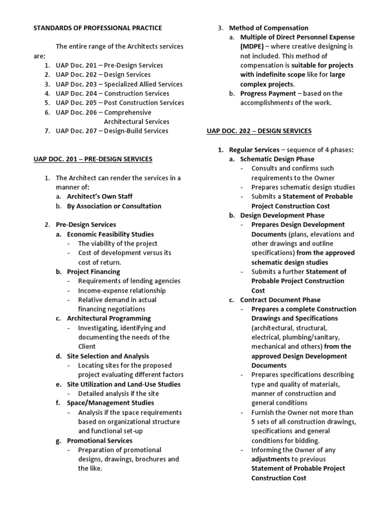 UAP Standards of Professional Practice | PDF | Architect | Construction ...