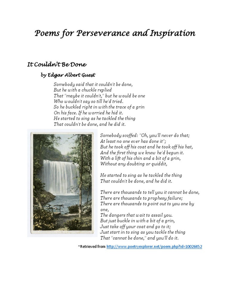 Poetry For Perseverance | PDF | Faith | Religion And Belief