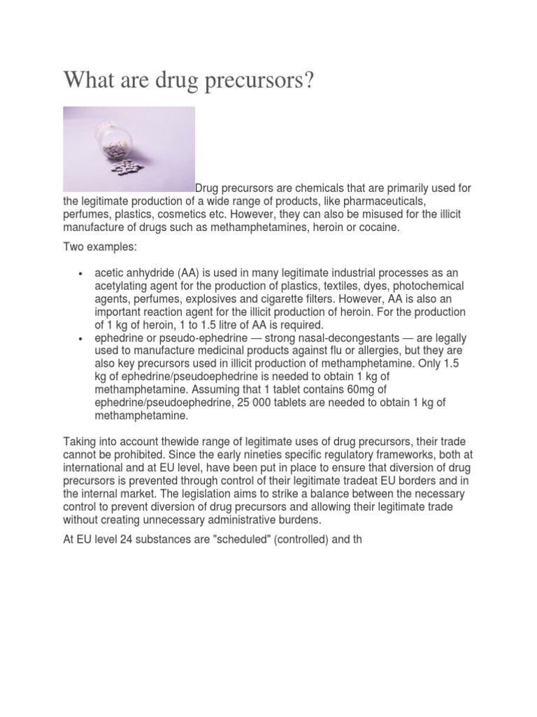 What Are Drug Precursors | PDF | Psychoactive Drugs | Pharmacy