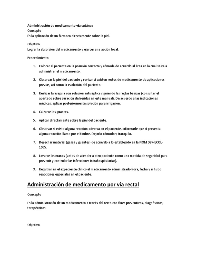 Administración de Medicamento Vía Cutánea | Medicamentos con receta ...
