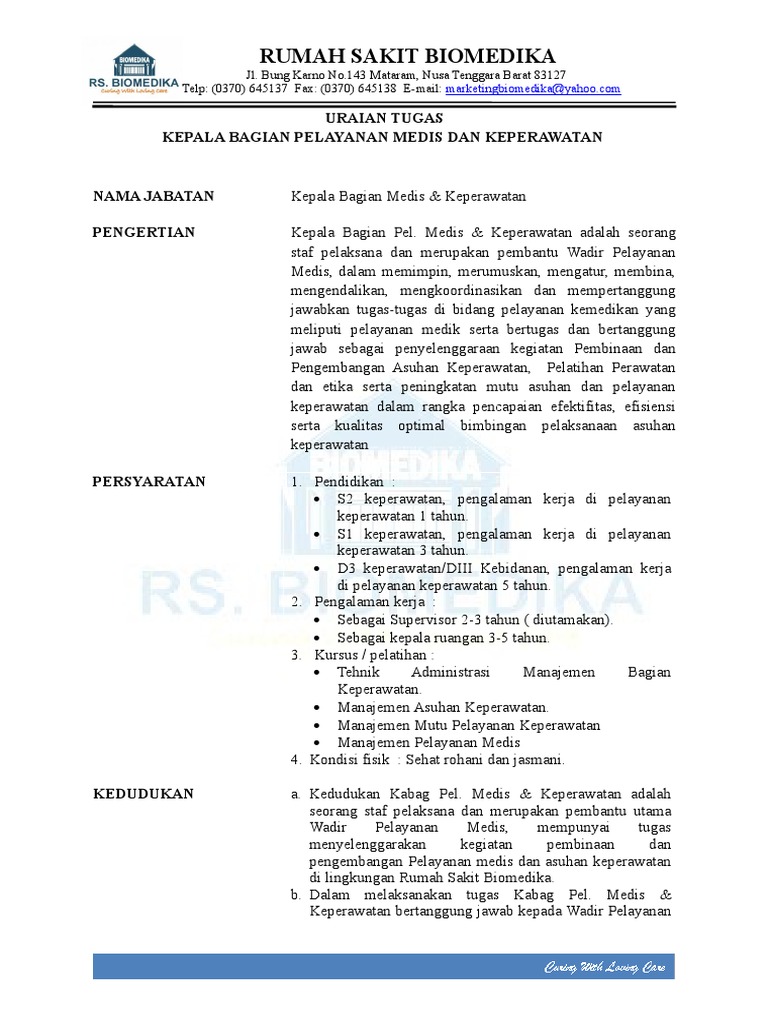 URAIAN TUGAS Ranap | PDF