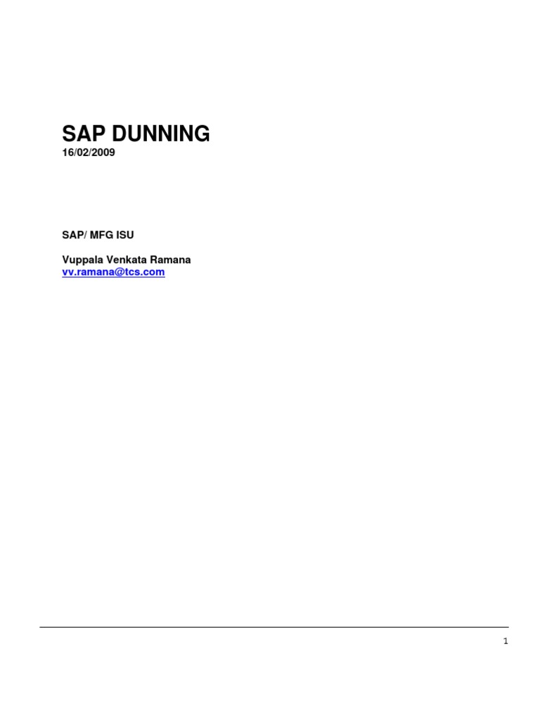 Sap Fi-Ar - Dunning | PDF | Debits And Credits | Business