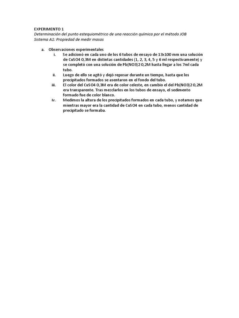 Determinación del Punto Estequiométrico | PDF | Química | Ciencias fisicas