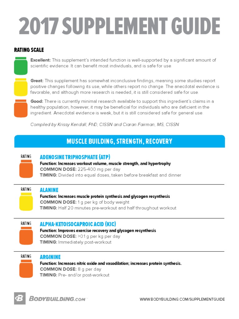 2017 Supplement Guide: Muscle Building, Strength, Recovery | PDF ...