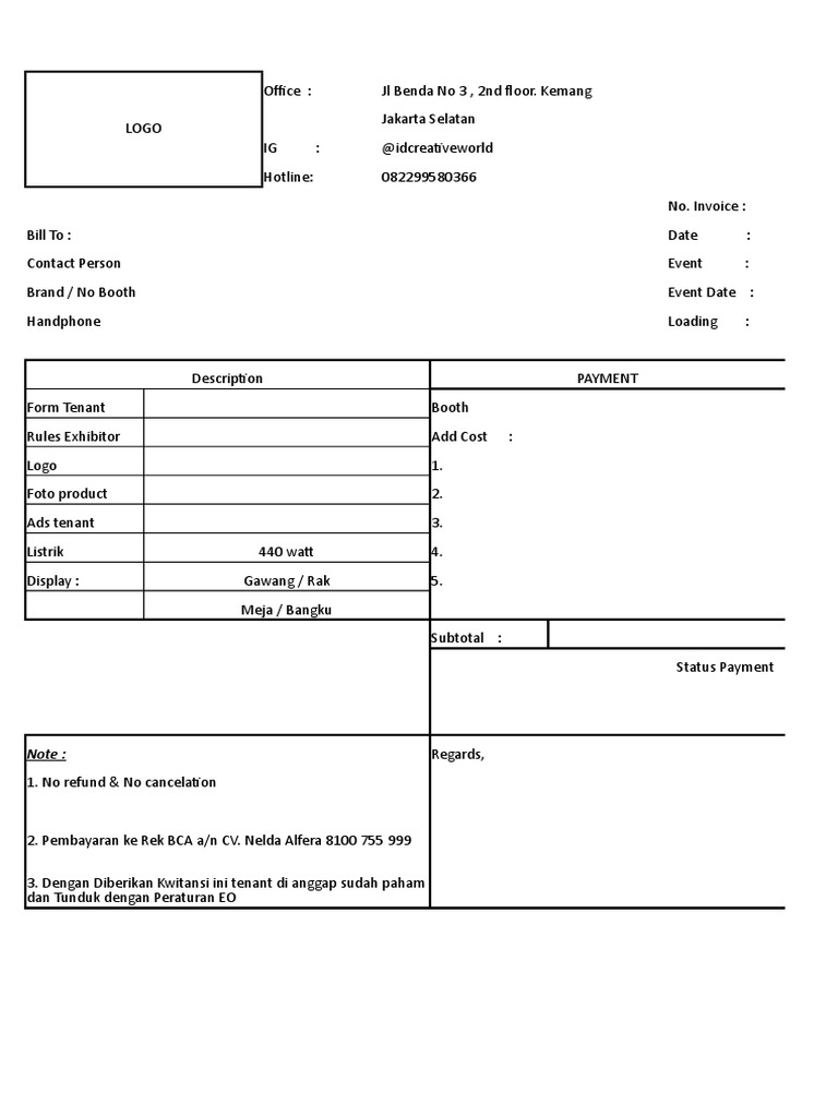 Draft Kwitansi Nota | PDF