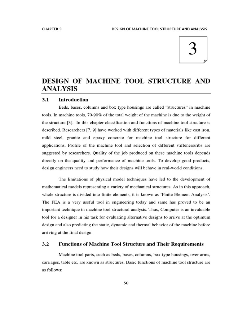 Machine Tool Structure Design and Analysis | PDF | Beam (Structure ...