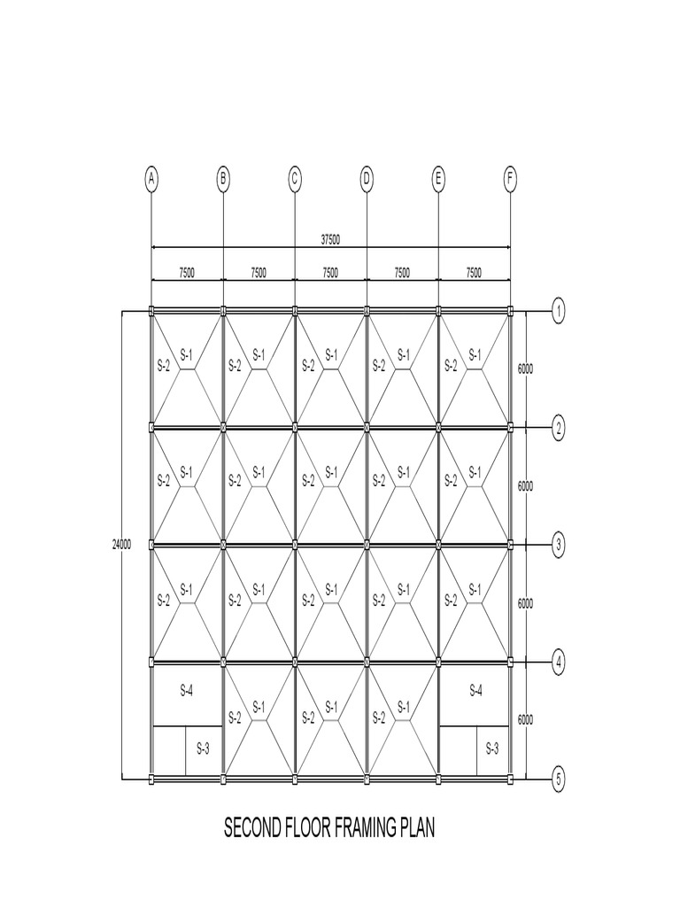 Second Floor Framing Plan: A B C D E F | PDF