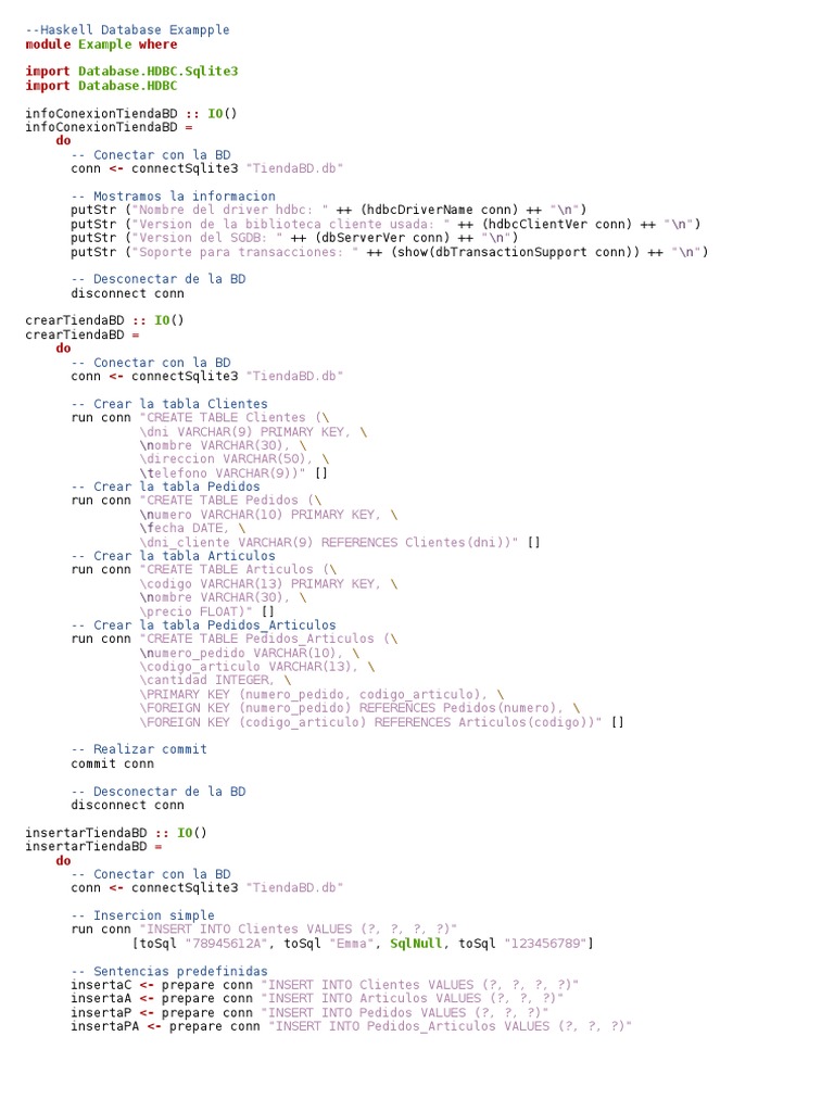 Haskell Database Example | PDF | Ingeniería Informática | Ingeniería de software