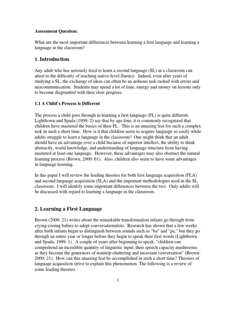 Differences in Language Learning Methods | PDF | Second Language ...