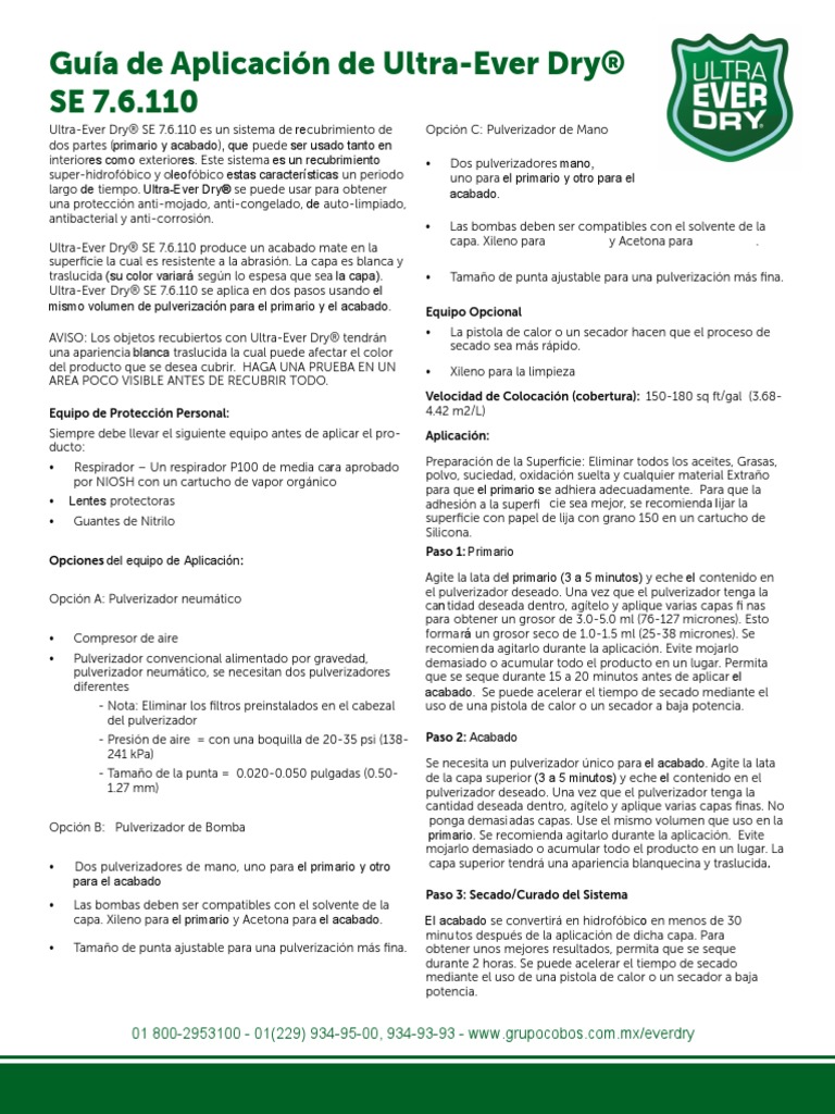 Guía de Aplicación Ultra-Ever Dry | PDF | Revestimiento | Agua