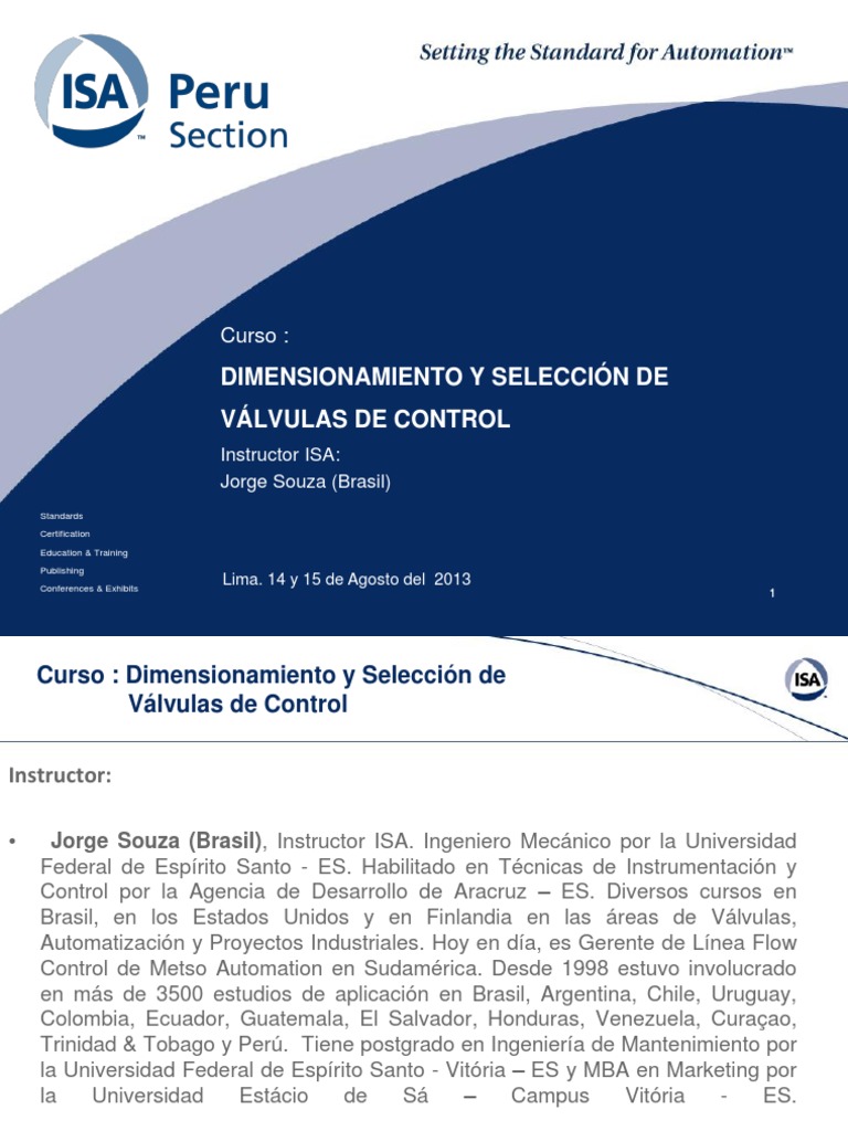 Curso ISA - Válvulas de Control - Agosto 2013 | PDF | Decibel | Helio